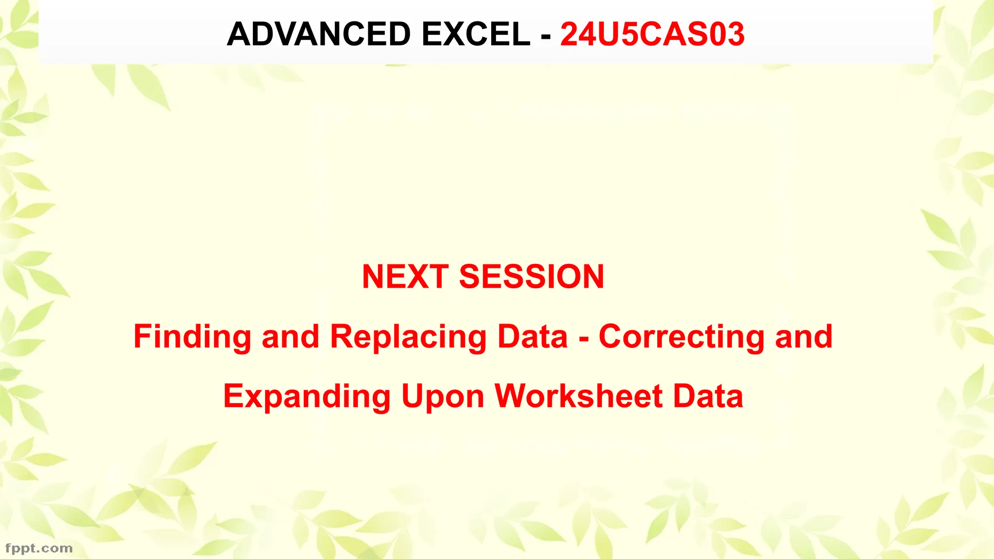 Entering data and Revising data in Excel | PPTX