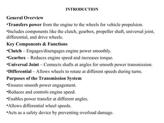 Automobile Engineering- UNIT- 3- Transmission Systems | PPT