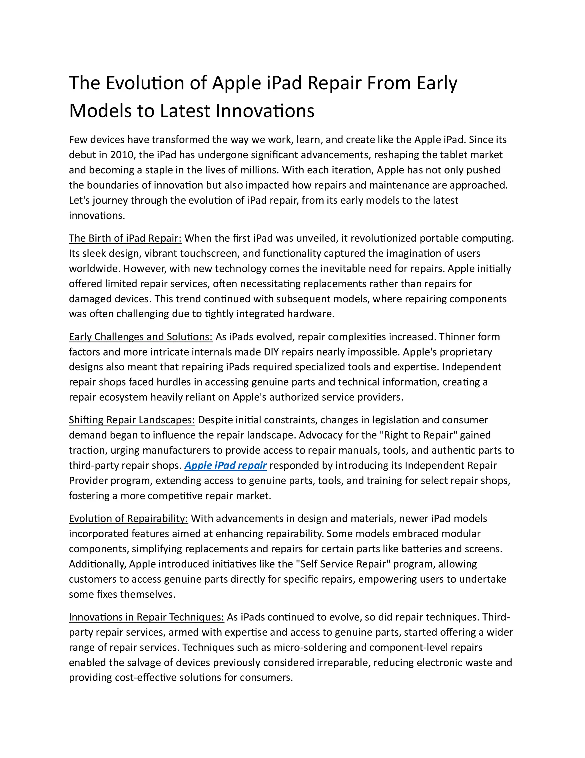 Apple iPad Repair | PDF