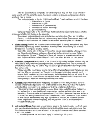 Poetry Lesson Plan | PDF