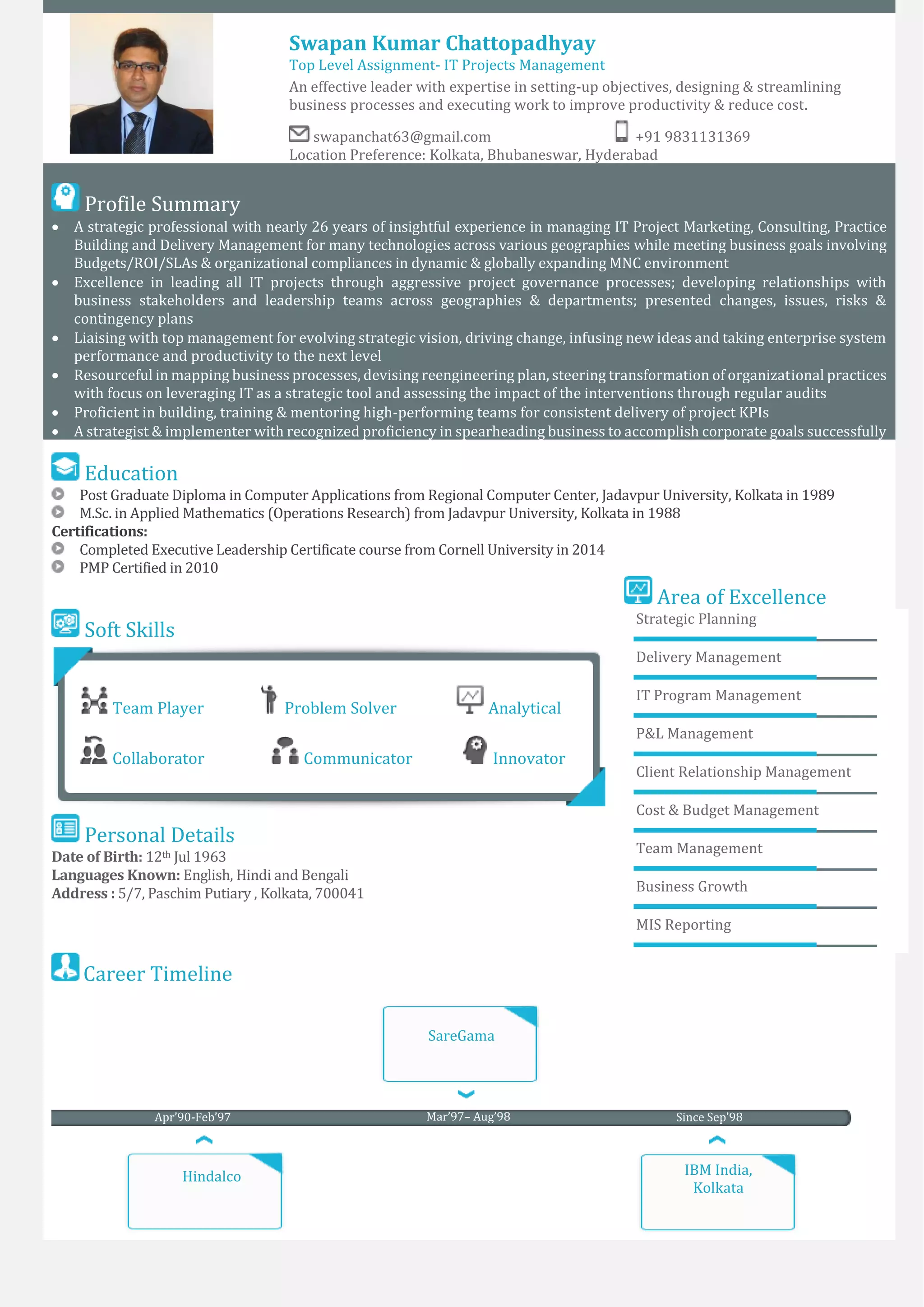 Swapan's resume Aug 2017 | PDF | Cloud Computing | Internet