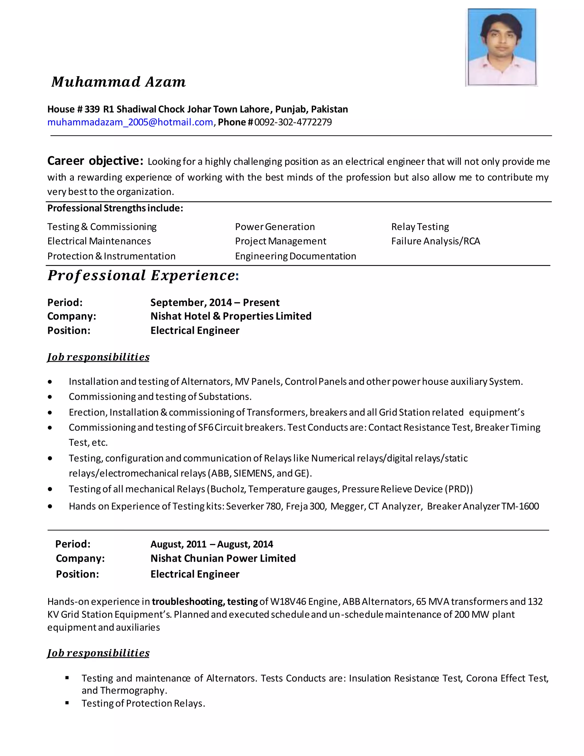 Electrical Engineer | DOCX