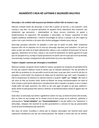 Mundësitë e reja në luftimin e sklerozës multiple | PDF
