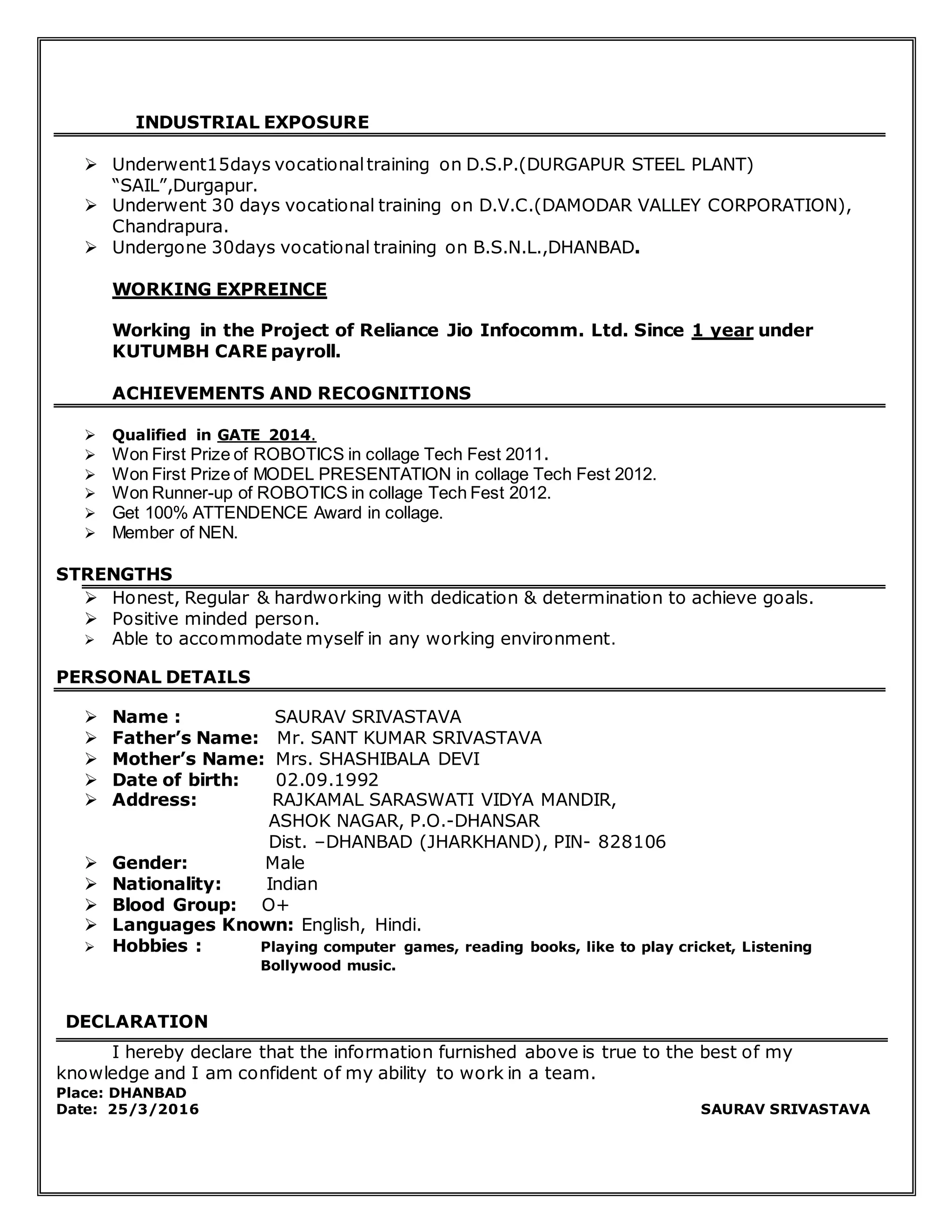 souravresume (1) | DOCX | Hinduism | Religion & Spirituality