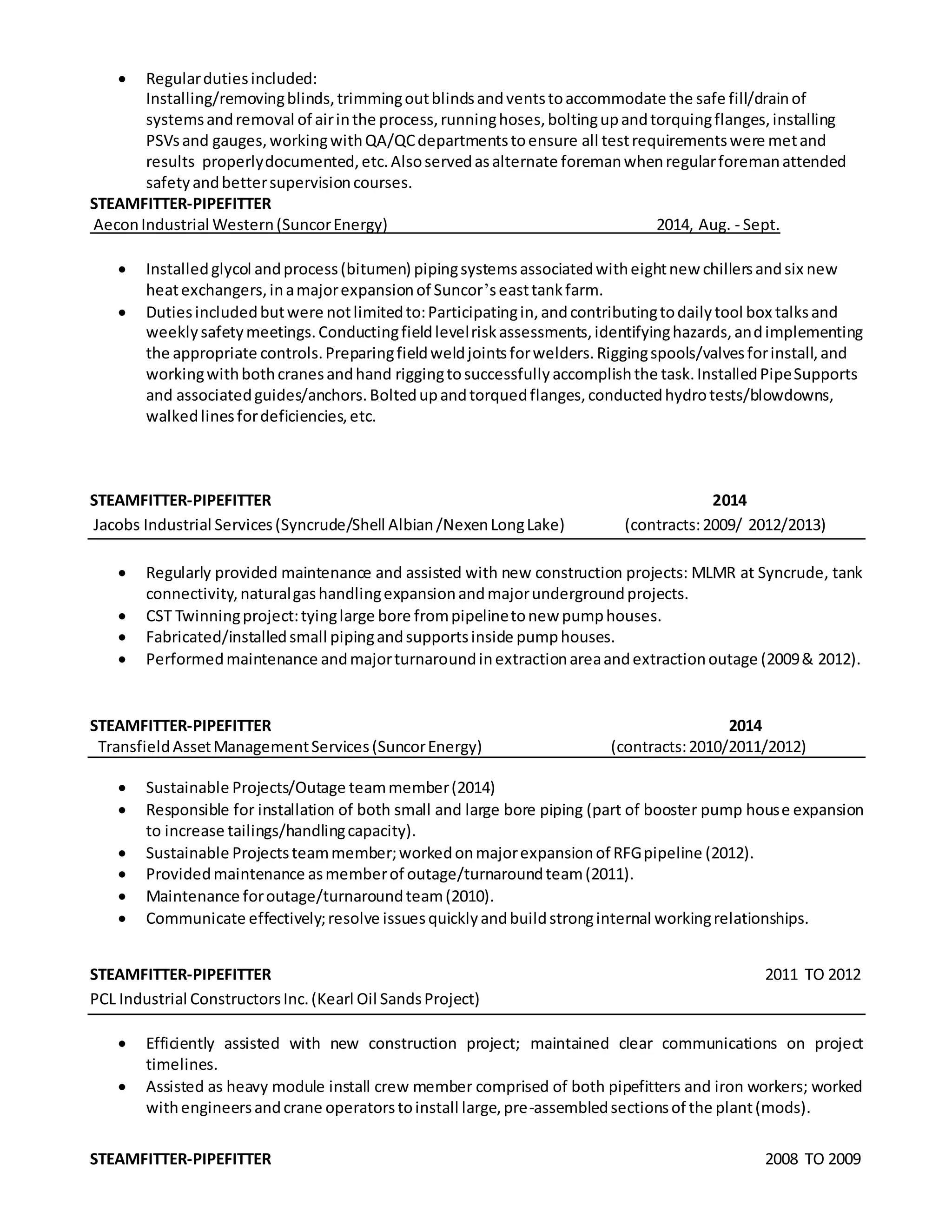 Oscar Brown-Resume-2015 | DOCX | Construction Industry | Industries