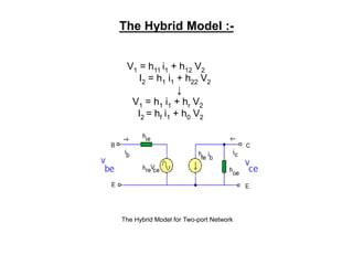 Hybrid model for Transistor, small signal Analysis | PPTX