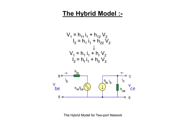 Hybrid model for Transistor, small signal Analysis | PPTX