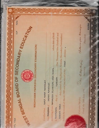 10th certificate | PDF