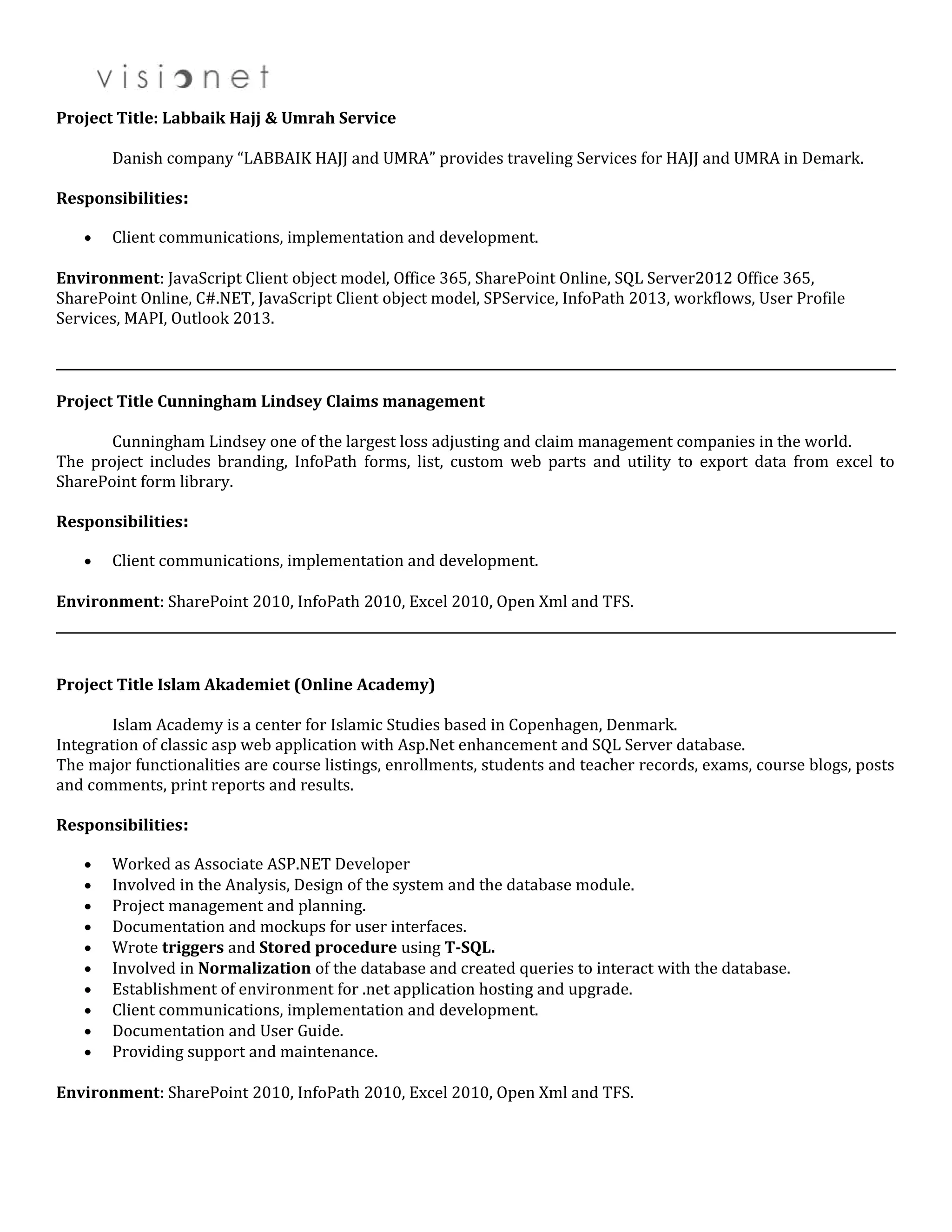 Muhammad Ahsan Javed - Visionet | PDF