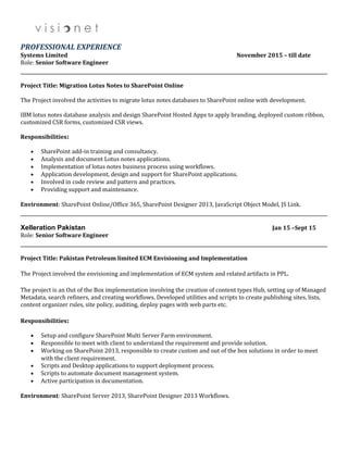 Muhammad Ahsan Javed - Visionet | PDF