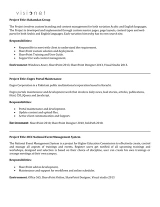 Muhammad Ahsan Javed - Visionet | PDF