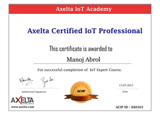 IOT Course Certificate | PDF | Internet of Things | Internet