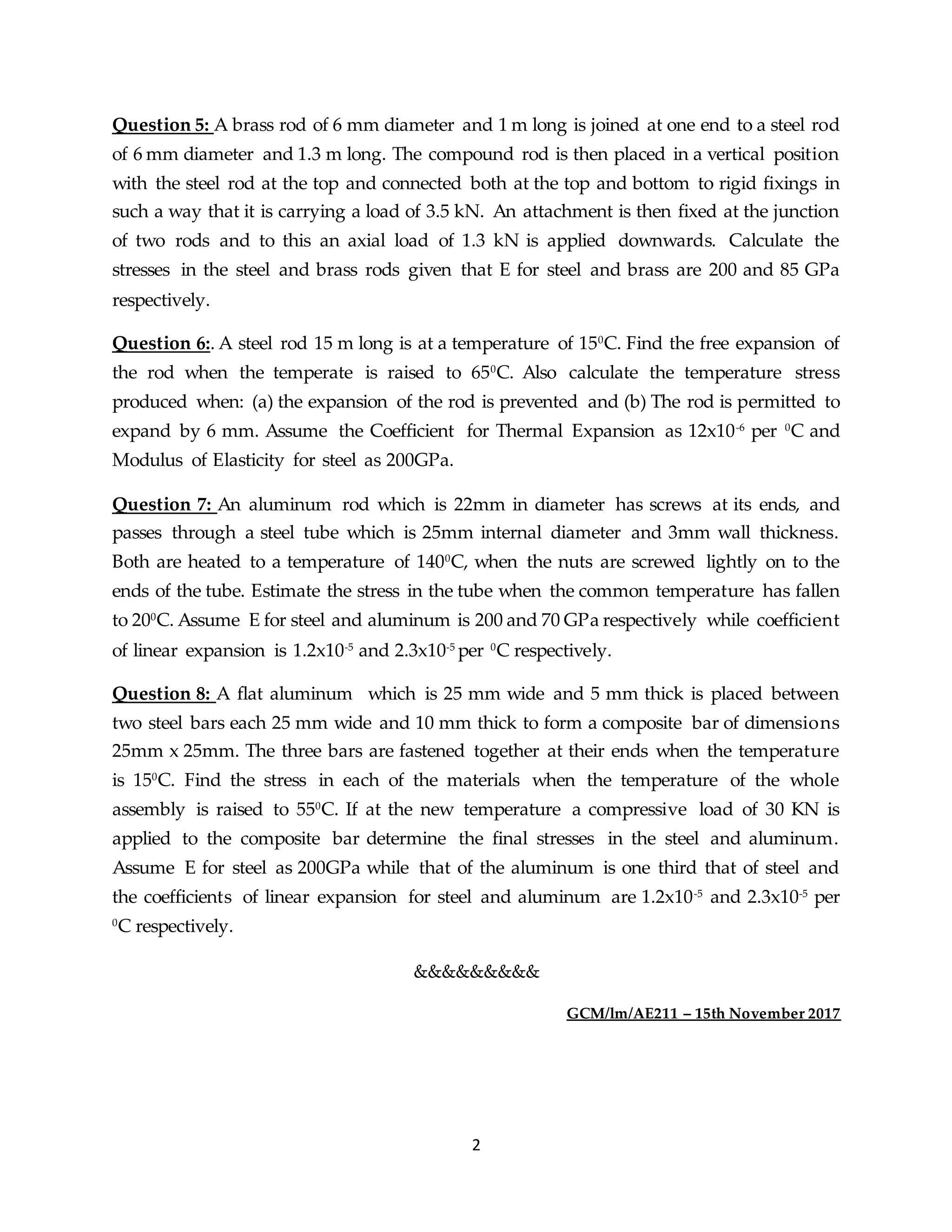 strength of materials TUTORIAL 3 | DOCX