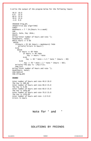 Ae 219 - BASICS OF PASCHAL PROGRAMMING-2017 test manual solution | PDF ...
