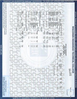 Kelly Nelsen WITC Transcript | PDF