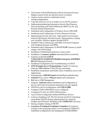 KABIR-CV | DOC | Operating Systems | Computer Software and Applications