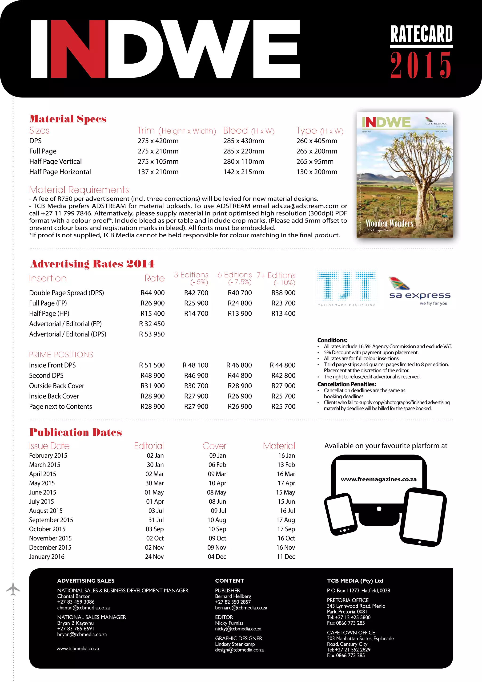Indwe Magazine 2015 Rate Card | PDF