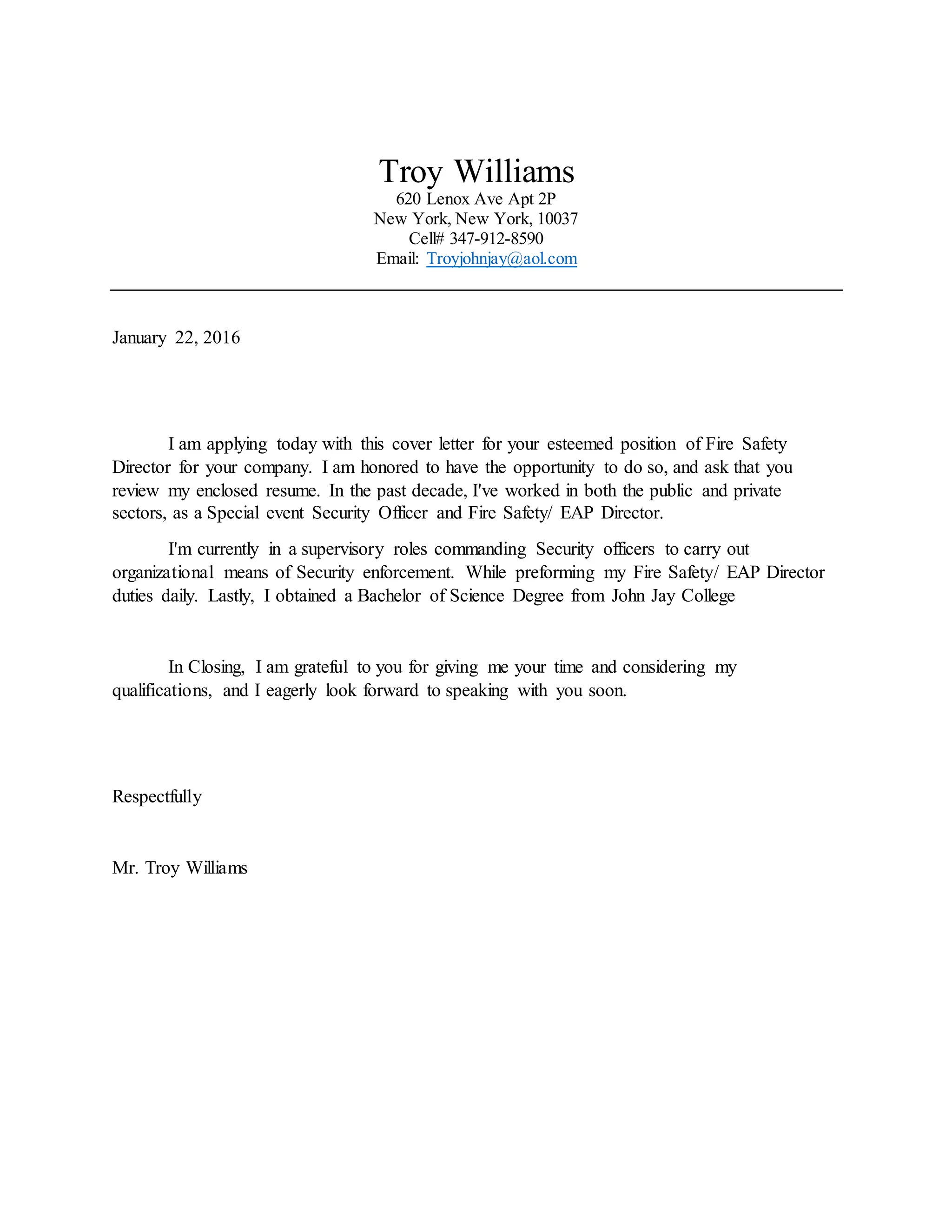 Troy Cover Letter | DOCX