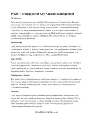 Key accountmanagement course outline 2016 1a | PDF