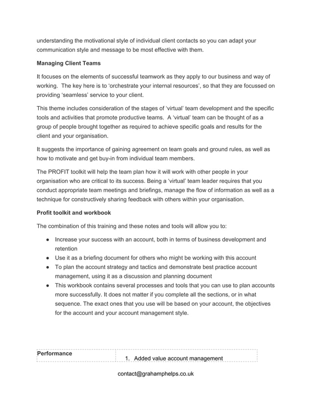 Key accountmanagement course outline 2016 1a | PDF