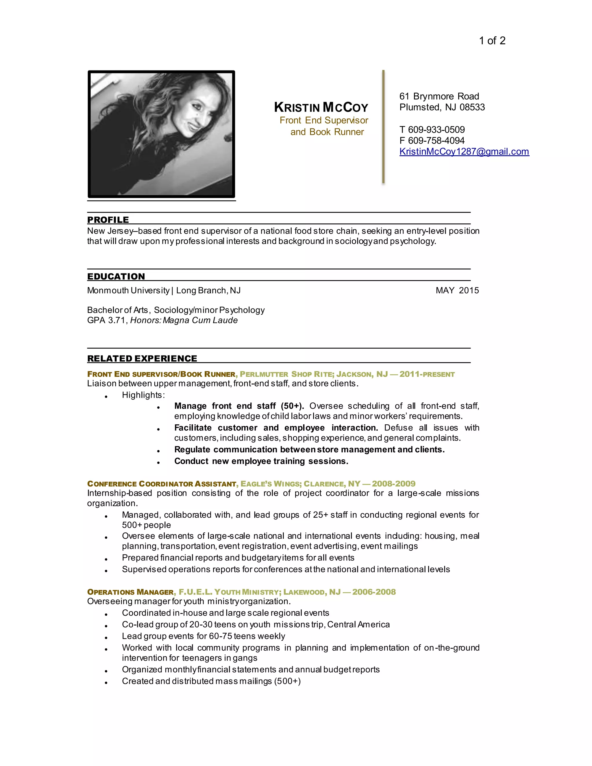 Kristin McCoy Resume | DOCX