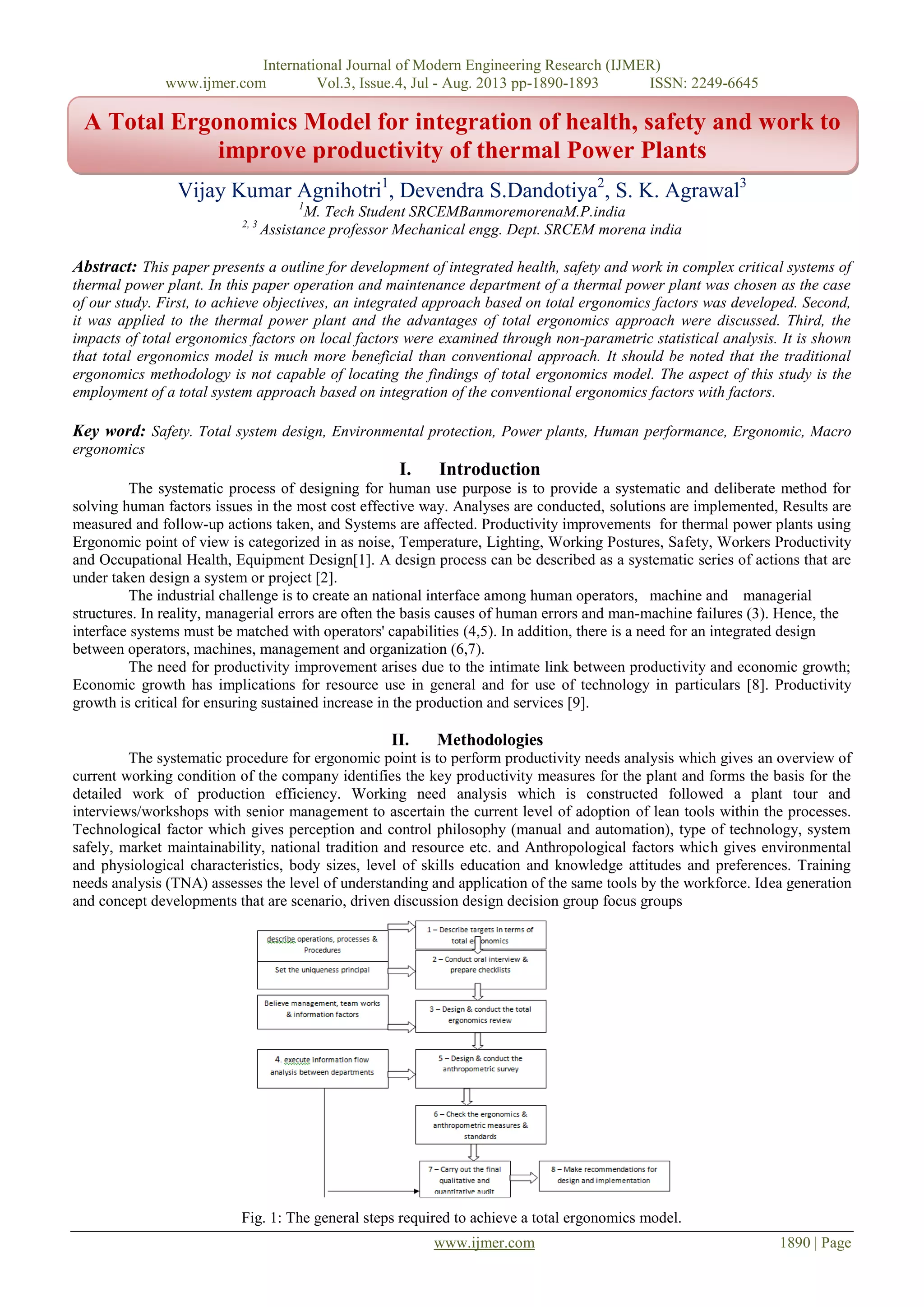 A Total Ergonomics Model for integration of health, safety and work to ...