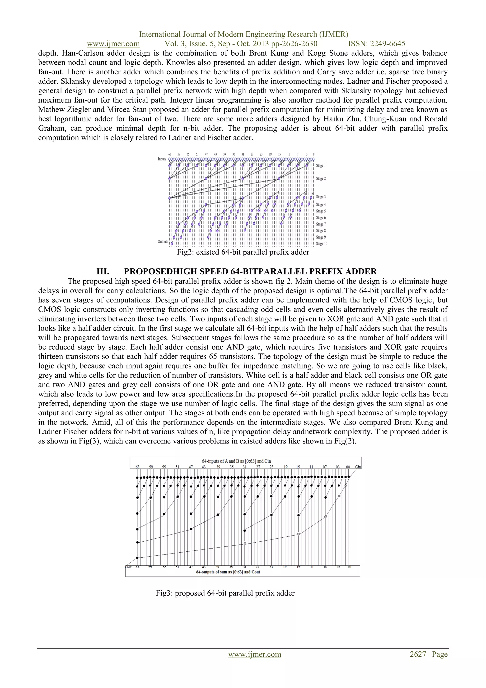 An efficient model for design of 64-bit High Speed Parallel Prefix VLSI adder | PDF