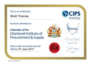 MCIPS Certificate | PDF