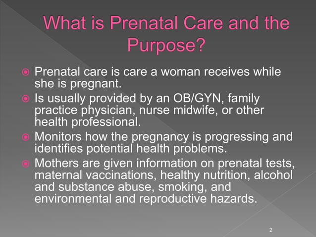 Prenatal Care Powerpoint | PPTX | Pregnancy | Reproductive Health