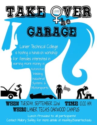 Oakwood Take Over the Garage Flyer 9-22-15 | PDF