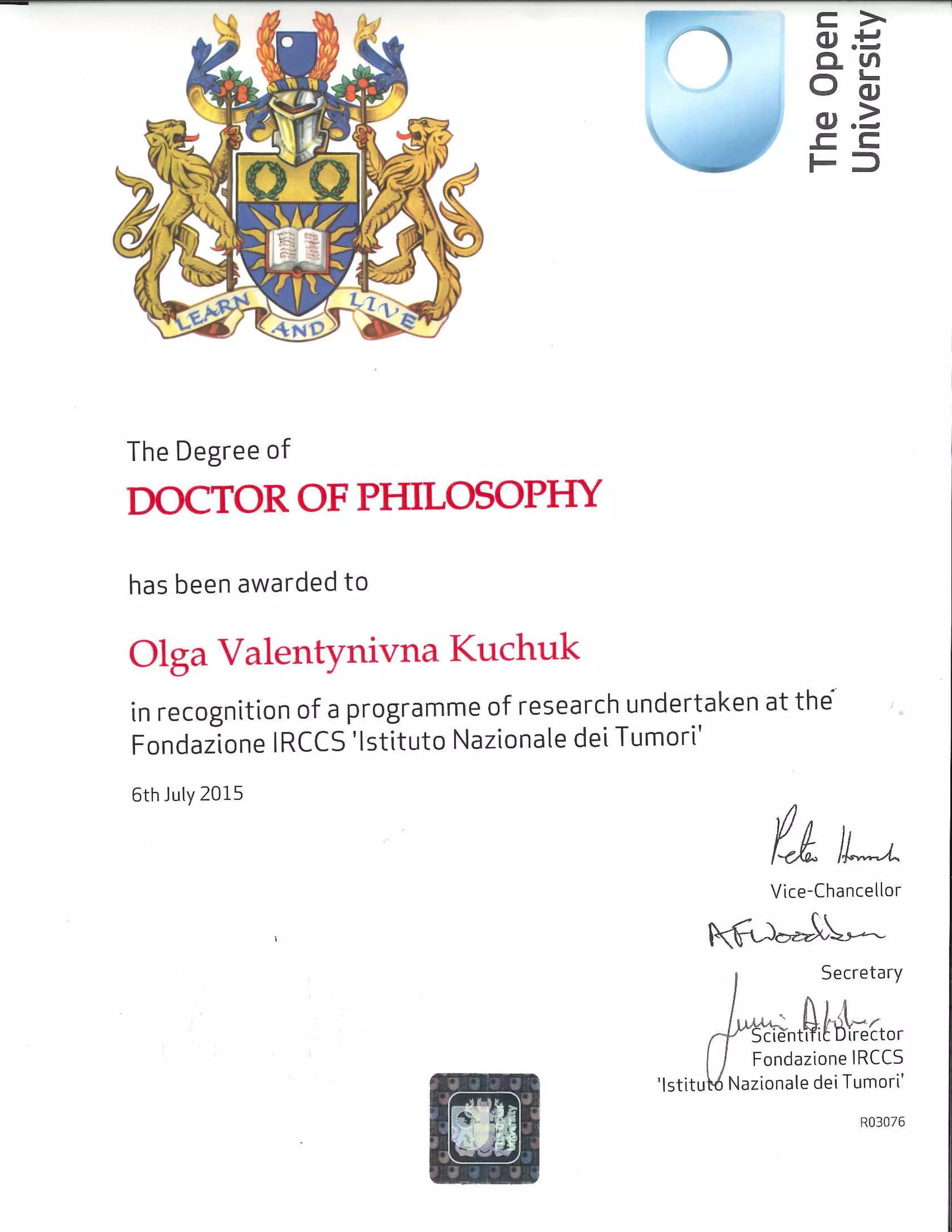 Olga Kuchuk_PhD_Diploma | PDF