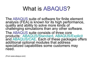ABAQUS Lecture Part I | PPT