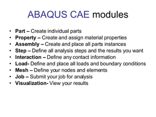 ABAQUS Lecture Part II | PPT