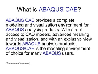 abaqus lecture 2 | PPT