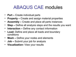 abaqus lecture 2 | PPT
