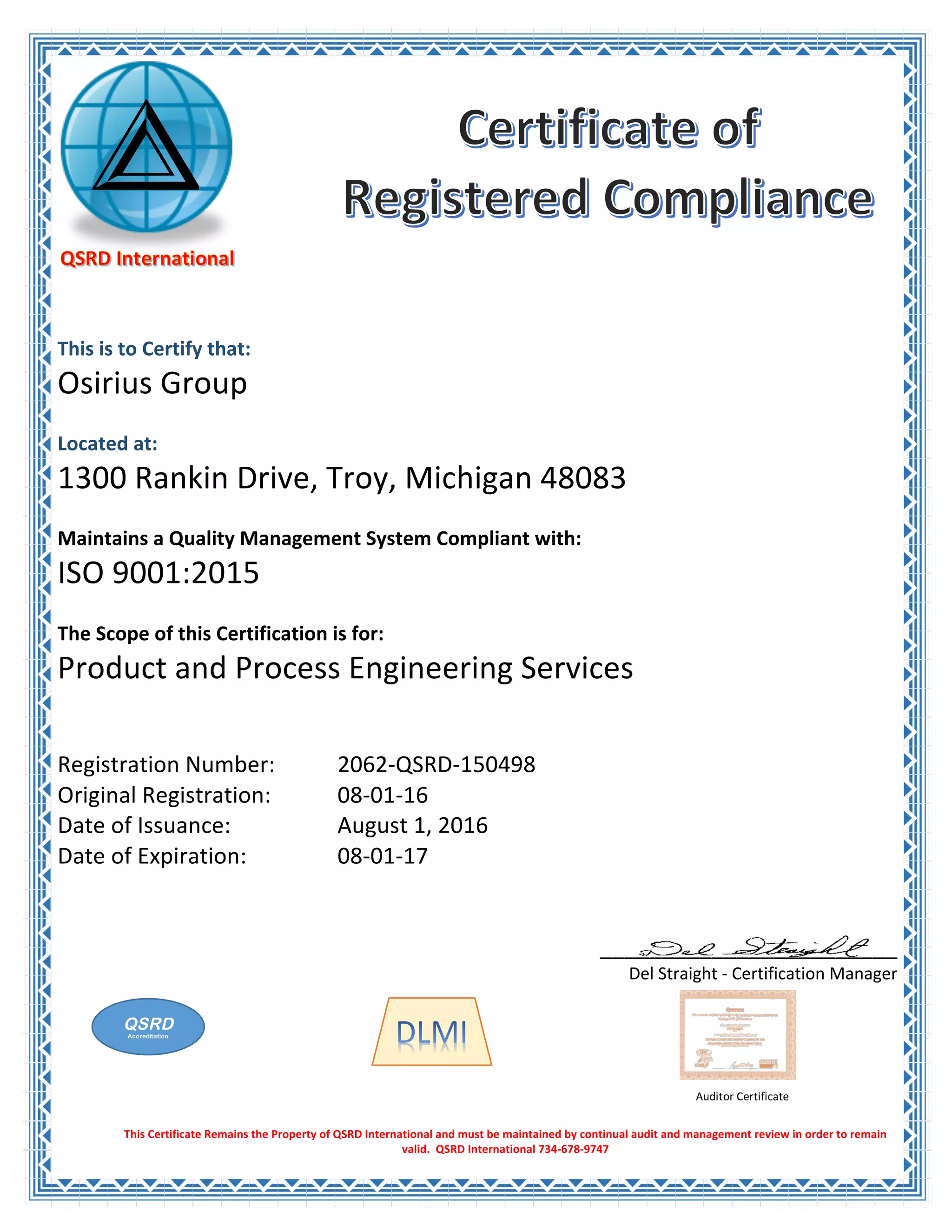 Osirius ISO9001 | PDF