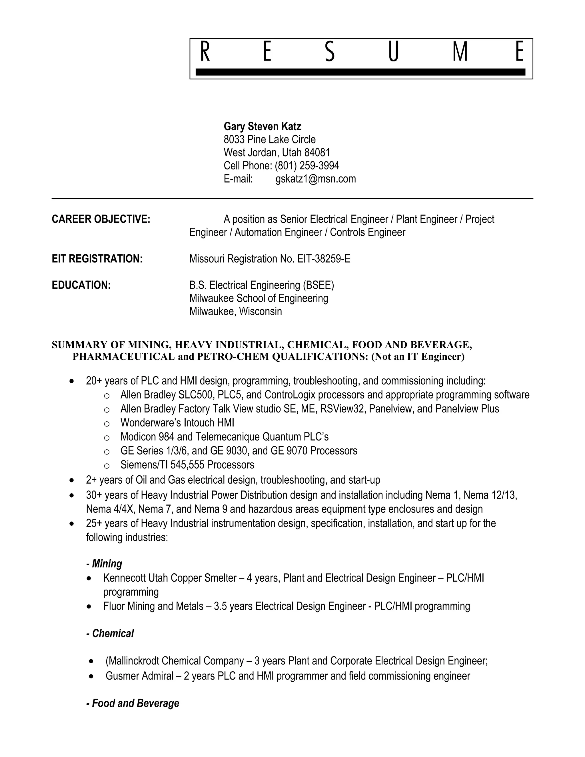 gskresume_2015 | DOC | Mechanical and Industrial Engineering Industry | Industries