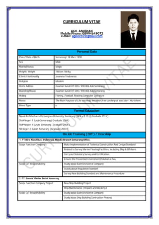 CURRICULUM VITAE Agil in Ennglish | PDF