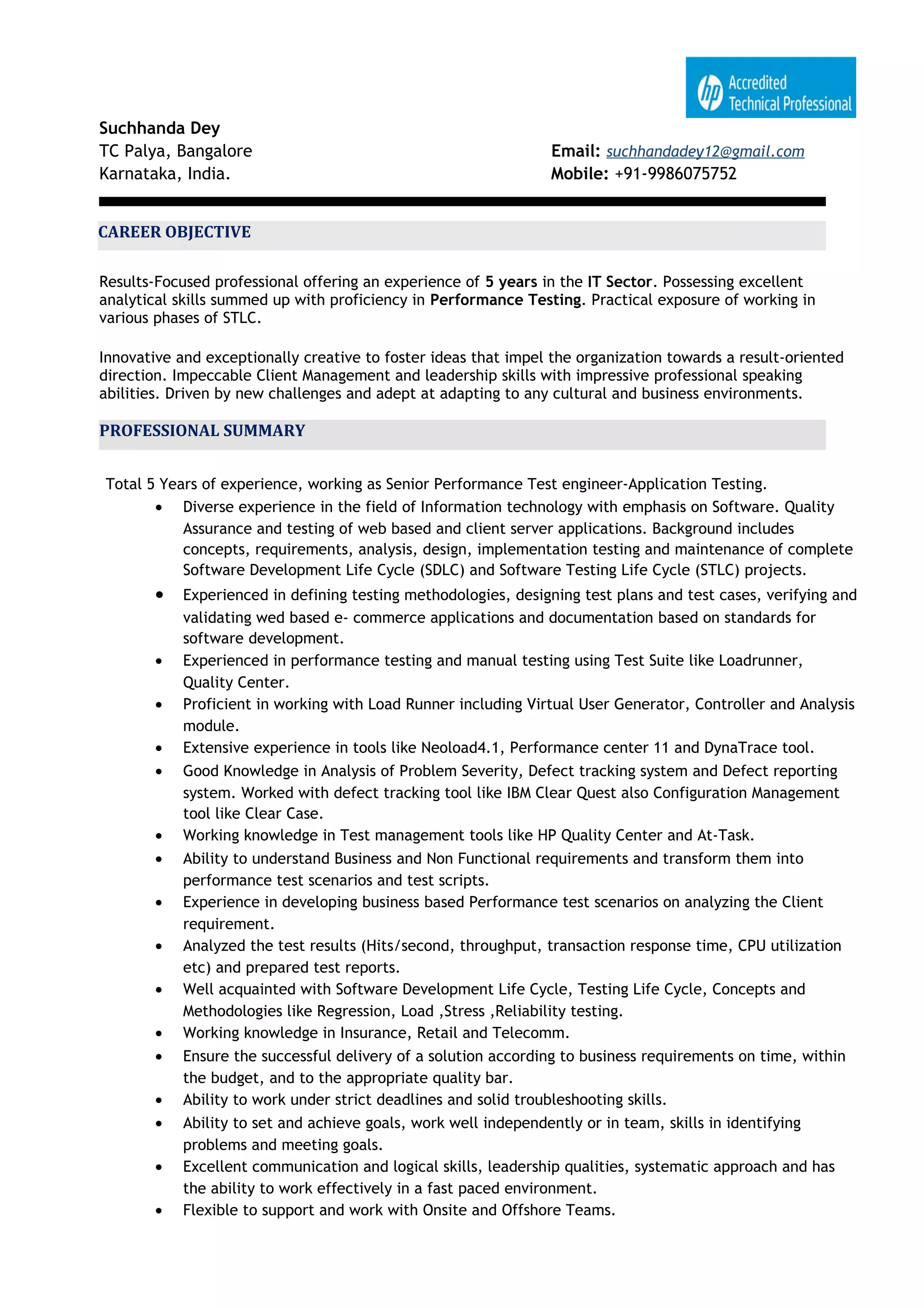 SuchhandaDey_Exp_Resume | DOC | Computer Software and Applications | Computing