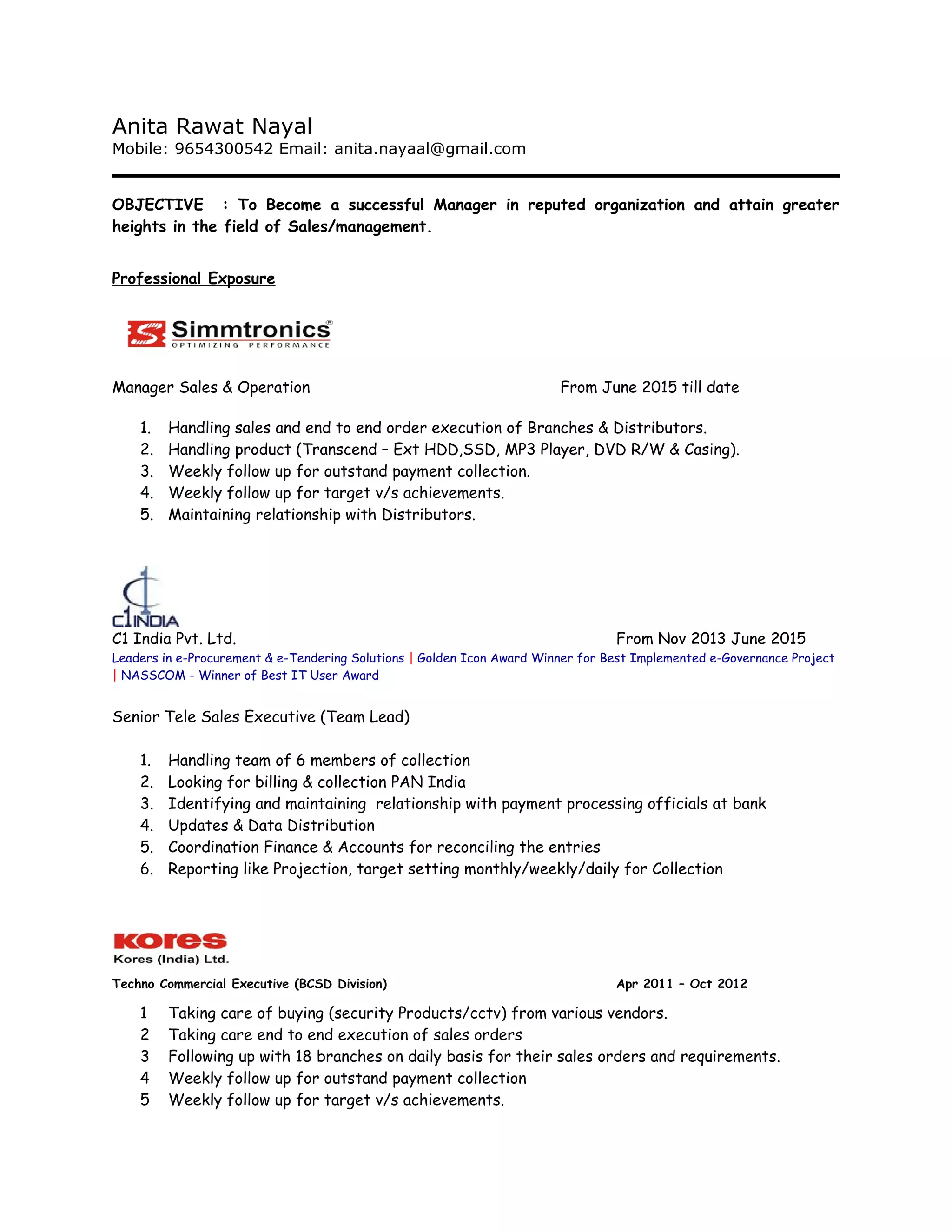 CV ANITA RAWAT NAYAL | PDF