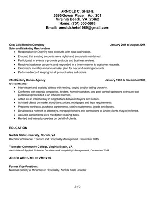 Shehe, Arnold C. Resume | PDF