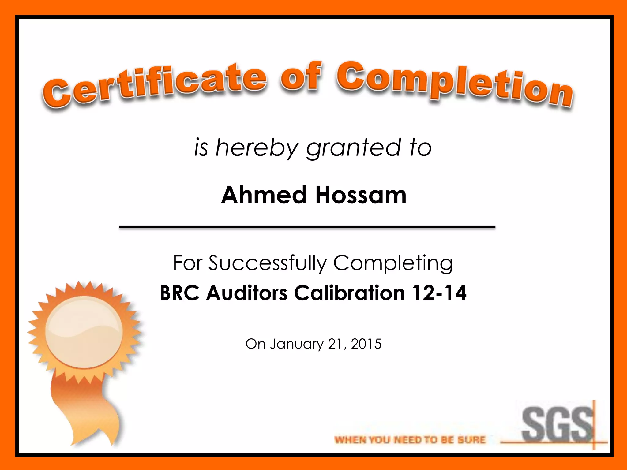 Ahmed Hossam BRC Auditor Calibration Certificate.Pdf