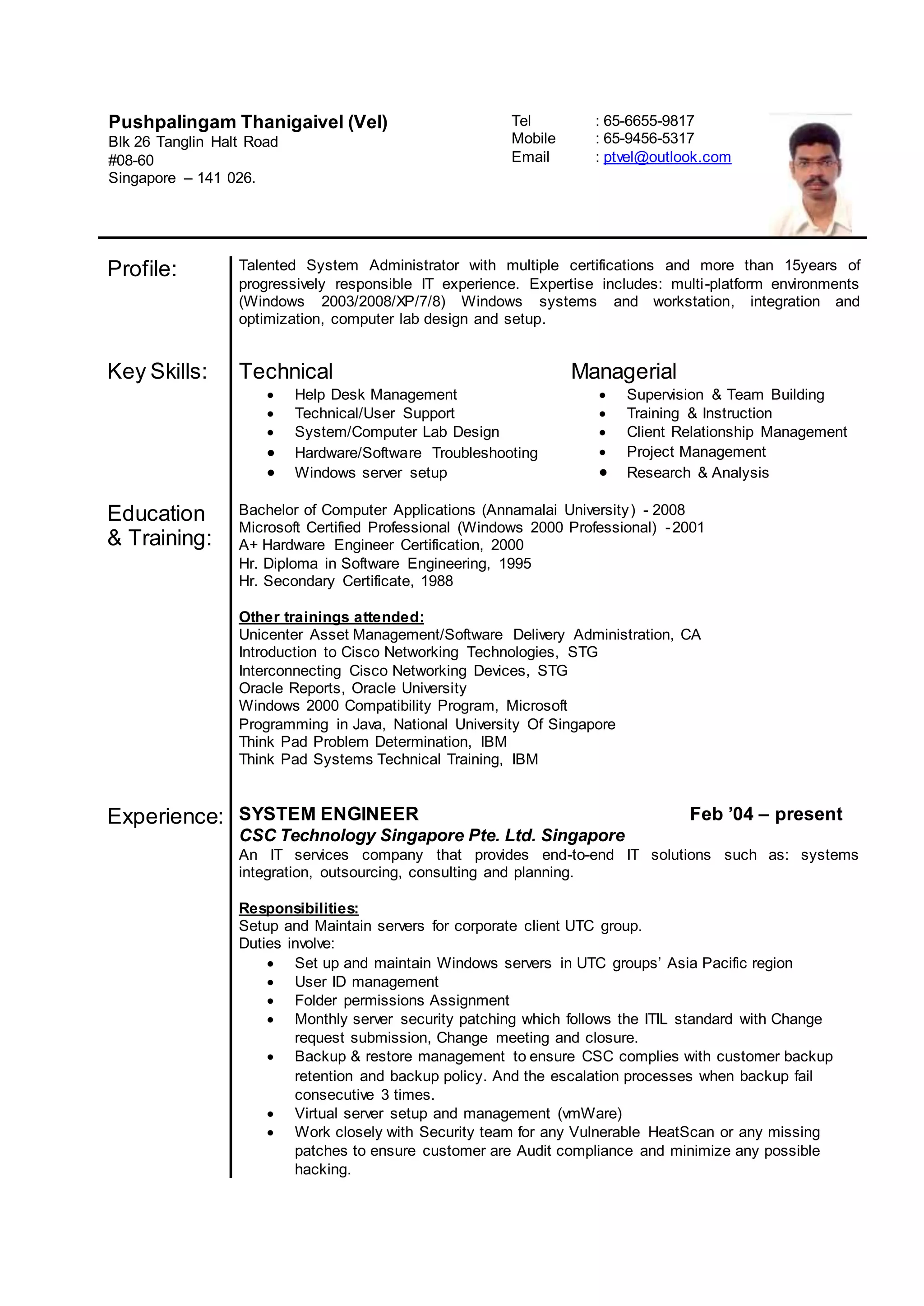 Vel's Resume | PDF