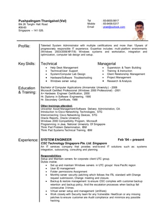 Vel's Resume | PDF