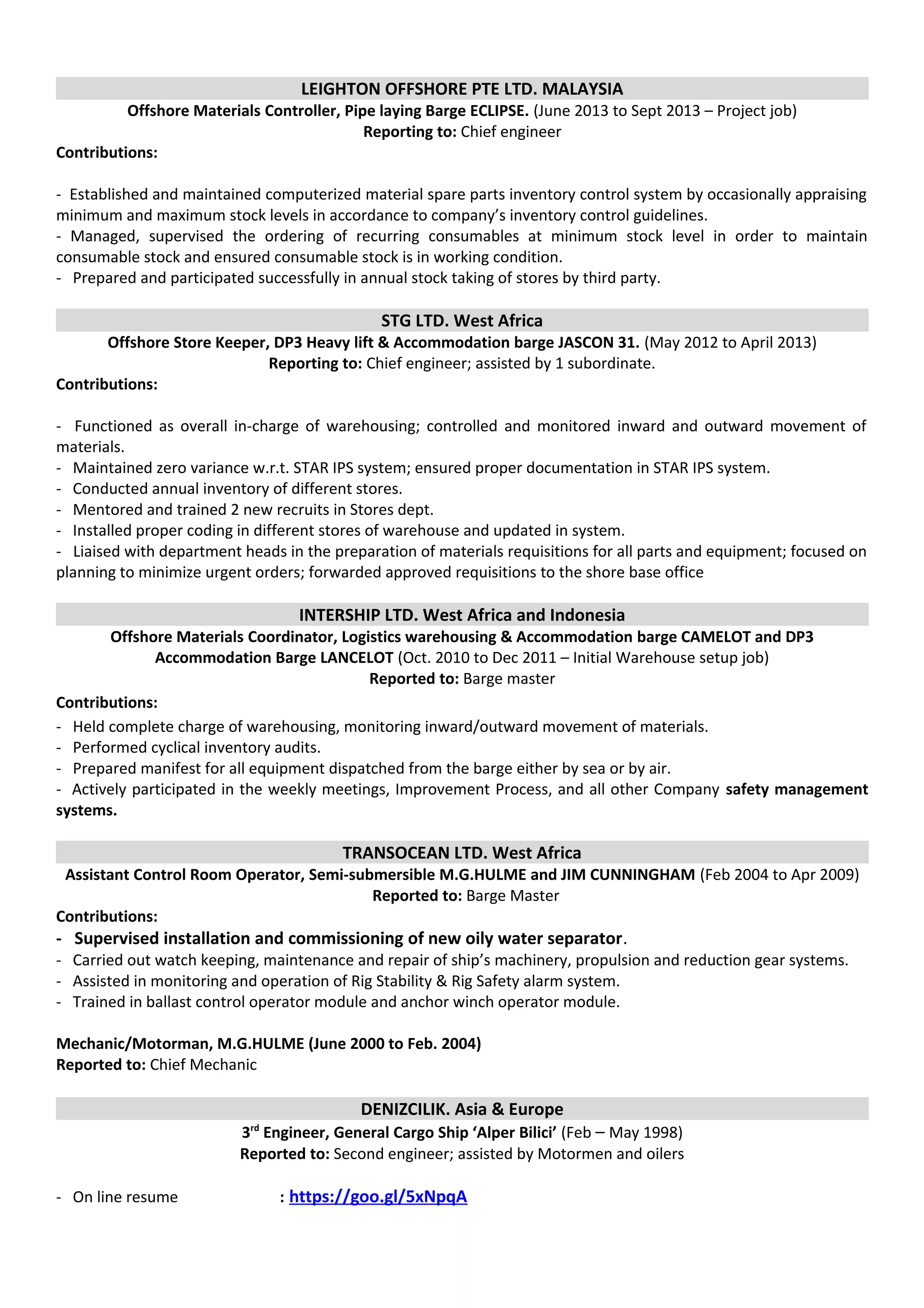 Offshore Safety Officer and Trainer - G.V.Rama Murthy | DOC