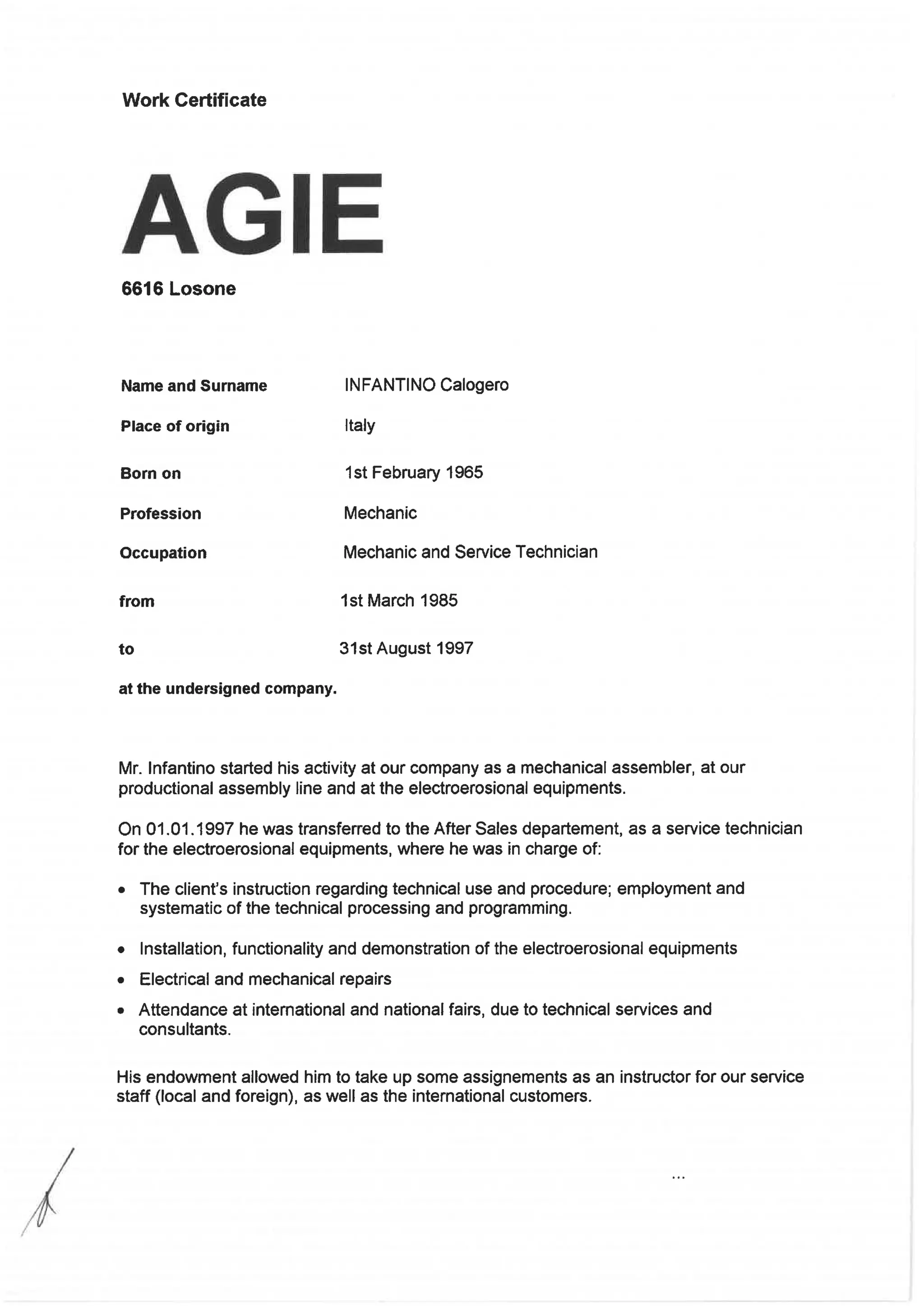 Work Certificate | PDF