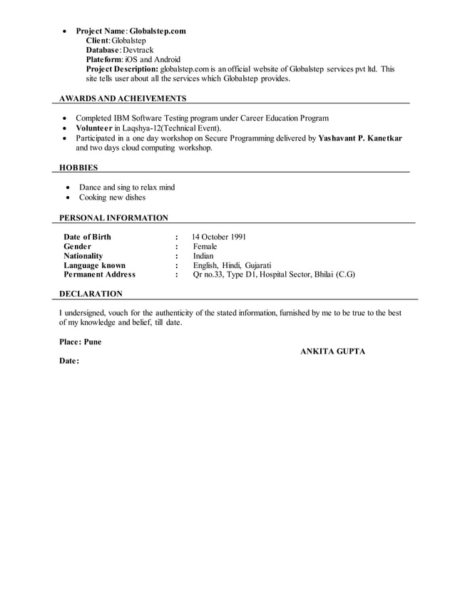 Ankita Gupta Resume | PDF