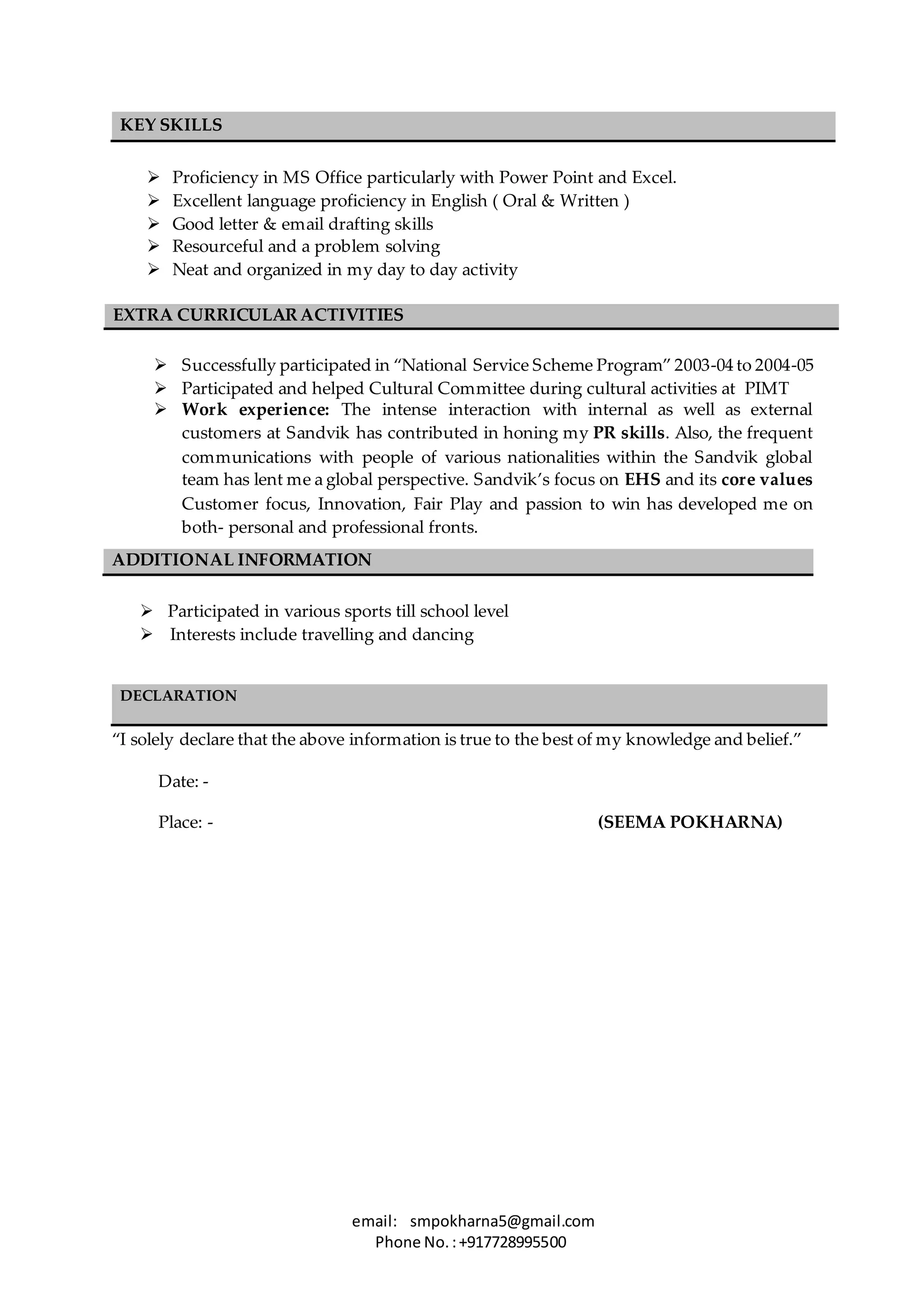 seema new resume | DOCX | Logistics and Transportation Industry ...