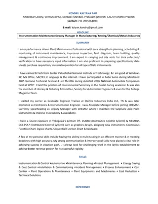 Kalyan_Profile | PDF