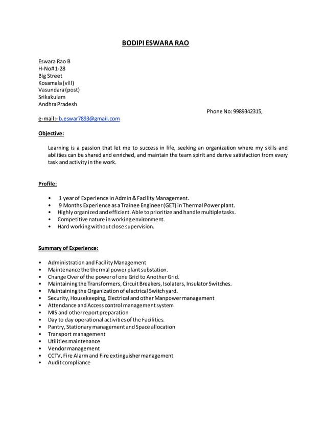 Eswar Resume With Project | PDF